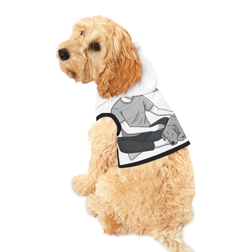 Pet Hoodie — "Stay Calm" Dog & Owner Meditation Graphic – PrintPressLB